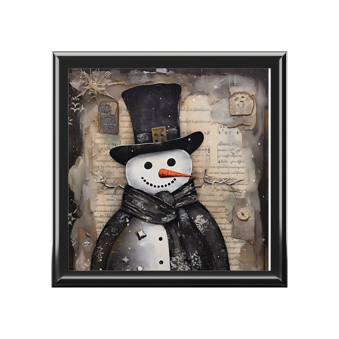 Grunge Goth Snowman Keepsake Box Steampunk Versatile Hold - Etsy