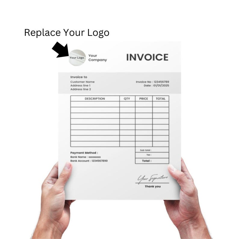 Editable Invoice Template, Printable Invoice Template, Canva Template ...