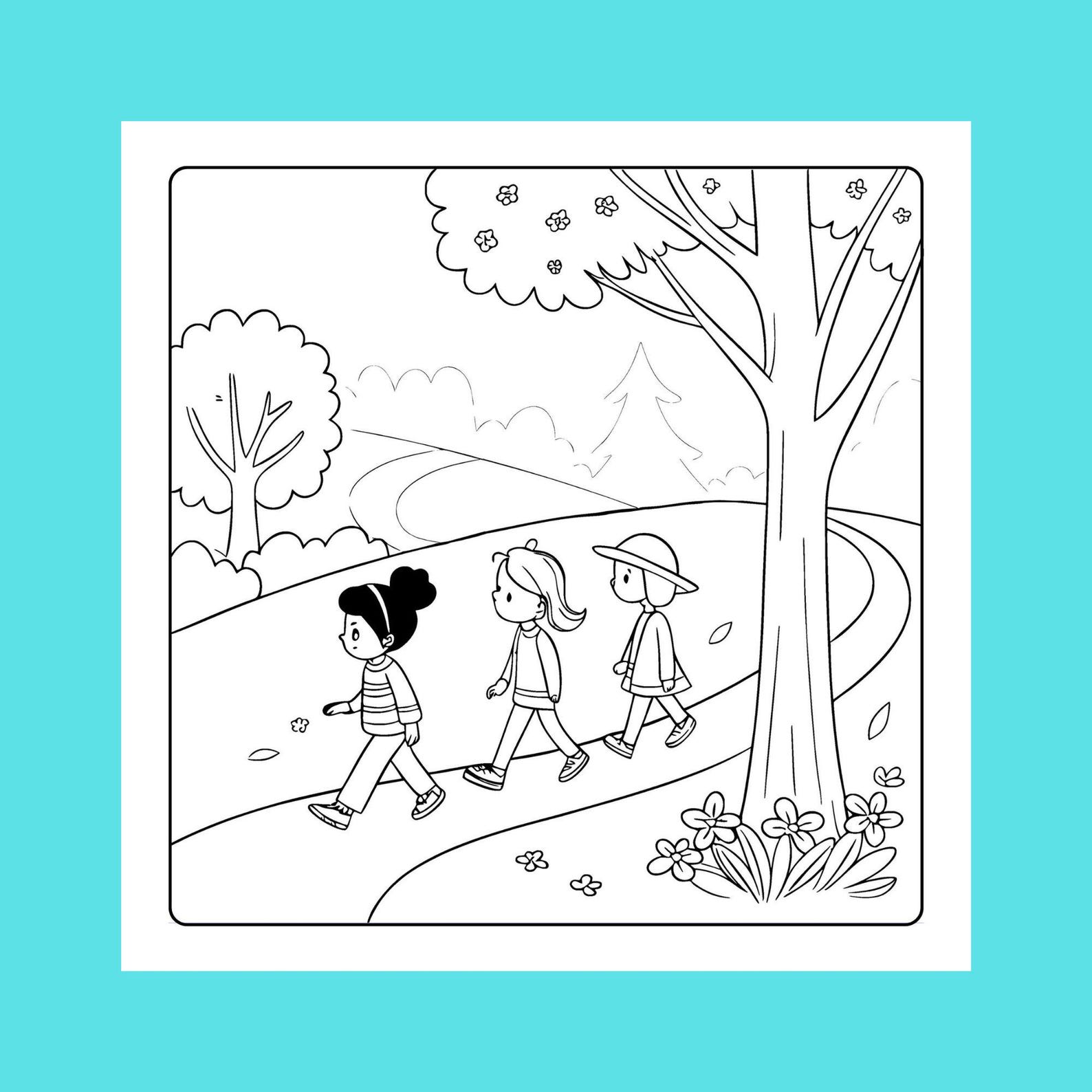 Park Adventures Coloring Pages for Kids / 8.5x8.5 Inches / Instant ...