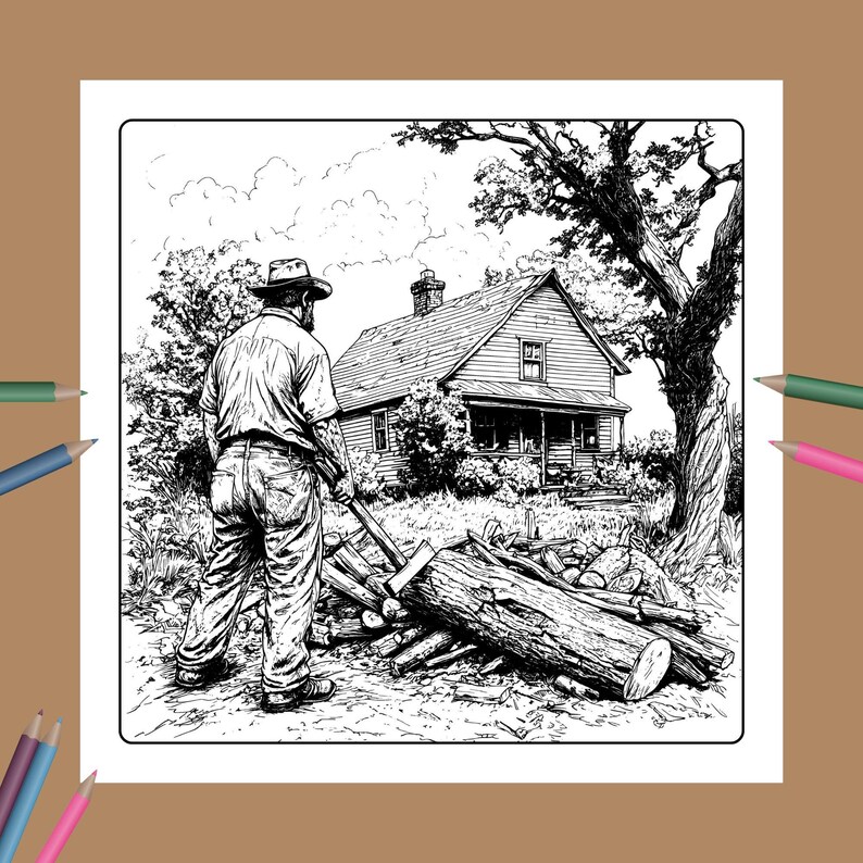 8 Countryside Coloring Pages – Printable Adult Coloring Sheets ...