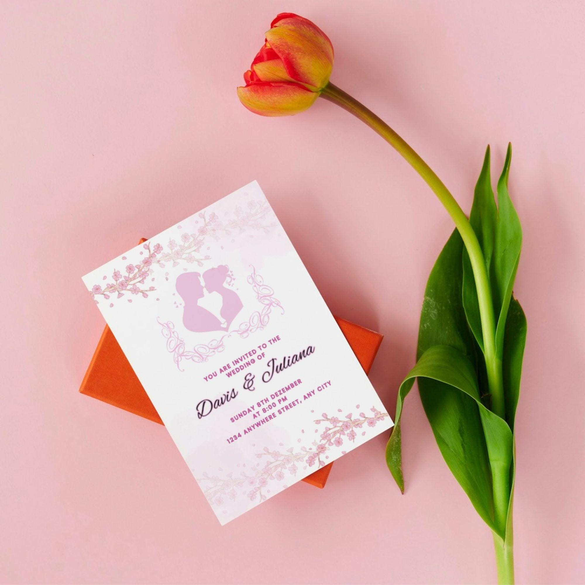 Simple Wedding Invitation Template, Editable Wedding Invitation ...