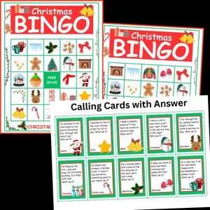 Christmas Bingo Riddle Cards / Printable Fun for the Holidays /PDF ...