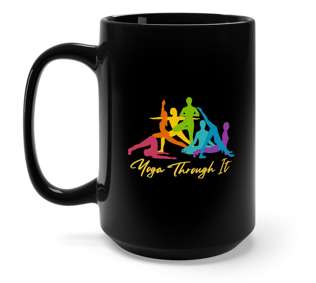 Colorful YOGA Poses & Stress Relief NAMASTE Coffee MUG Yoga - Etsy