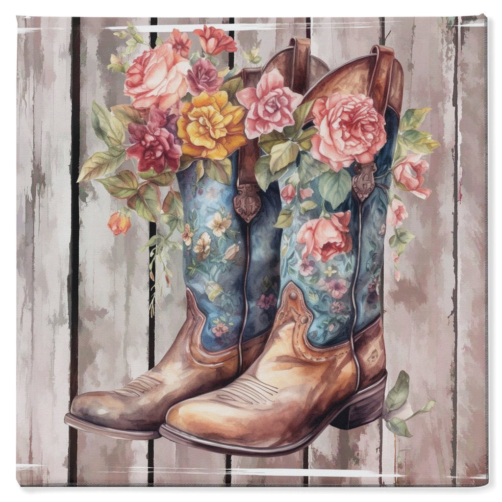 Cowboy Boot Print, COWBOY BOOT DECOR, Nature Inspired Art, Rustic ...