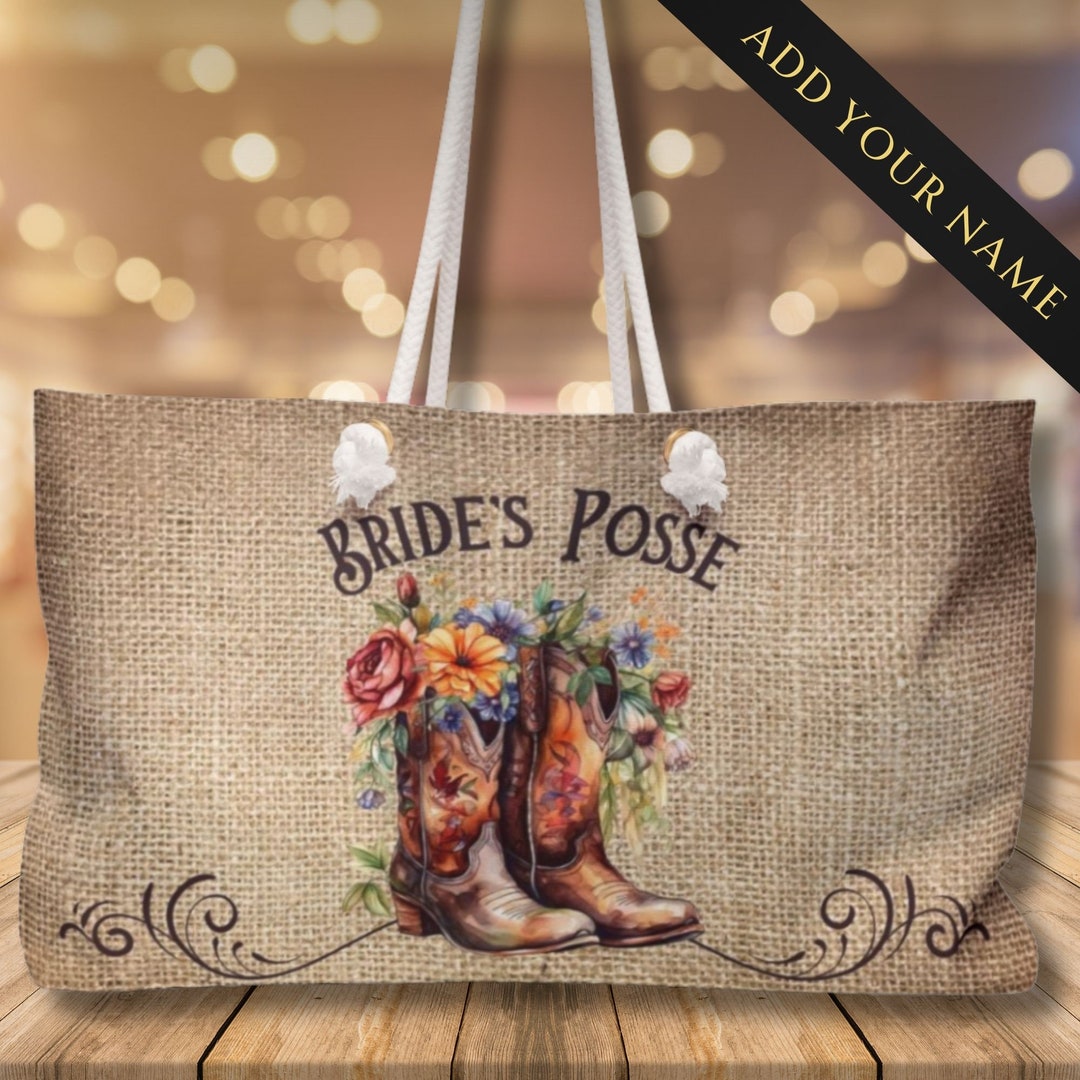 Personalized Large Tote Bag for Bridesmaids With Rustic Elegance and ...