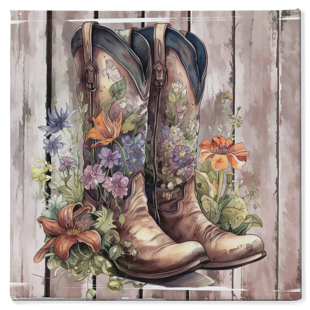 Cowboy Boot Print, COWBOY BOOT DECOR, Nature Inspired Art, Rustic ...