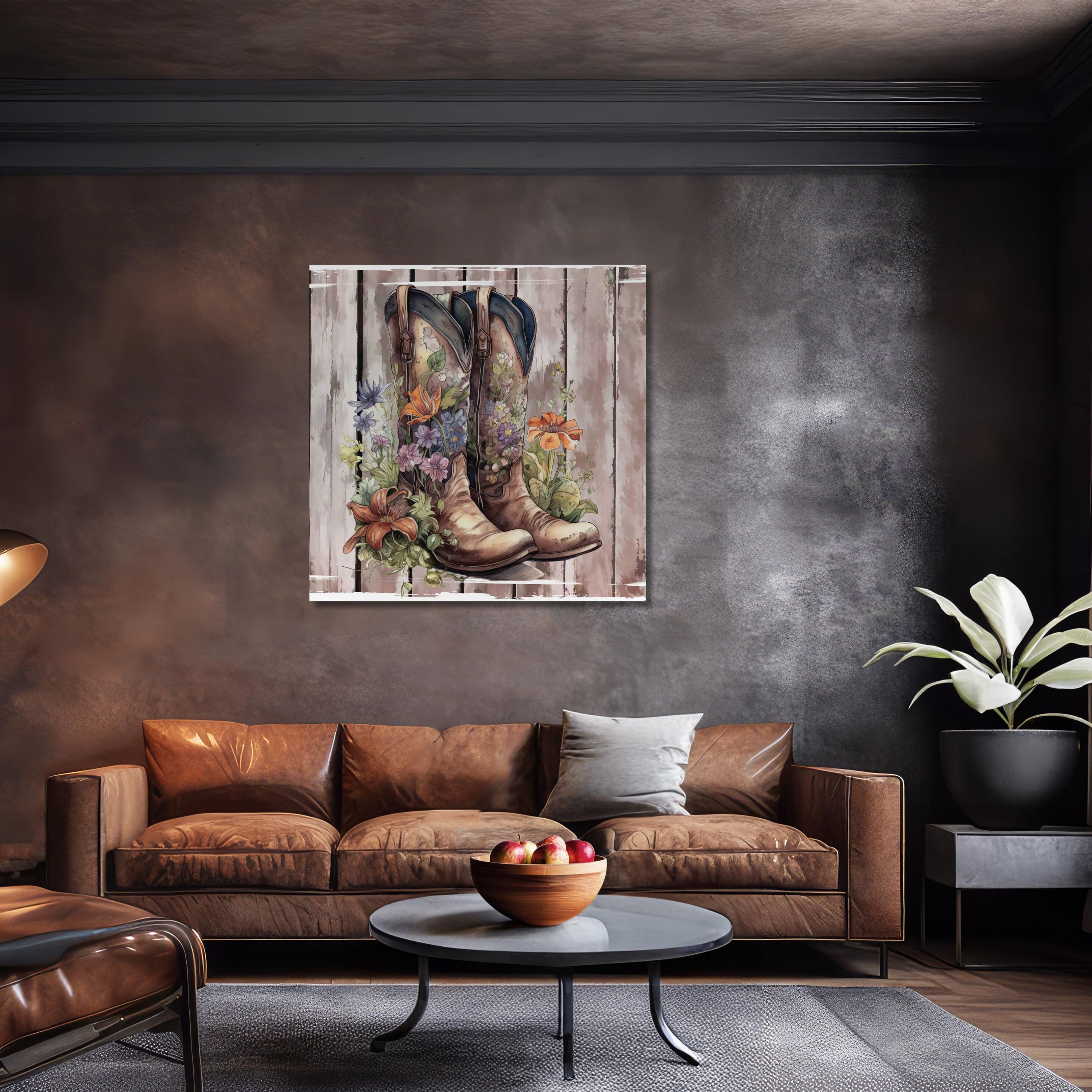 Cowboy Boot Print, COWBOY BOOT DECOR, Nature Inspired Art, Rustic ...