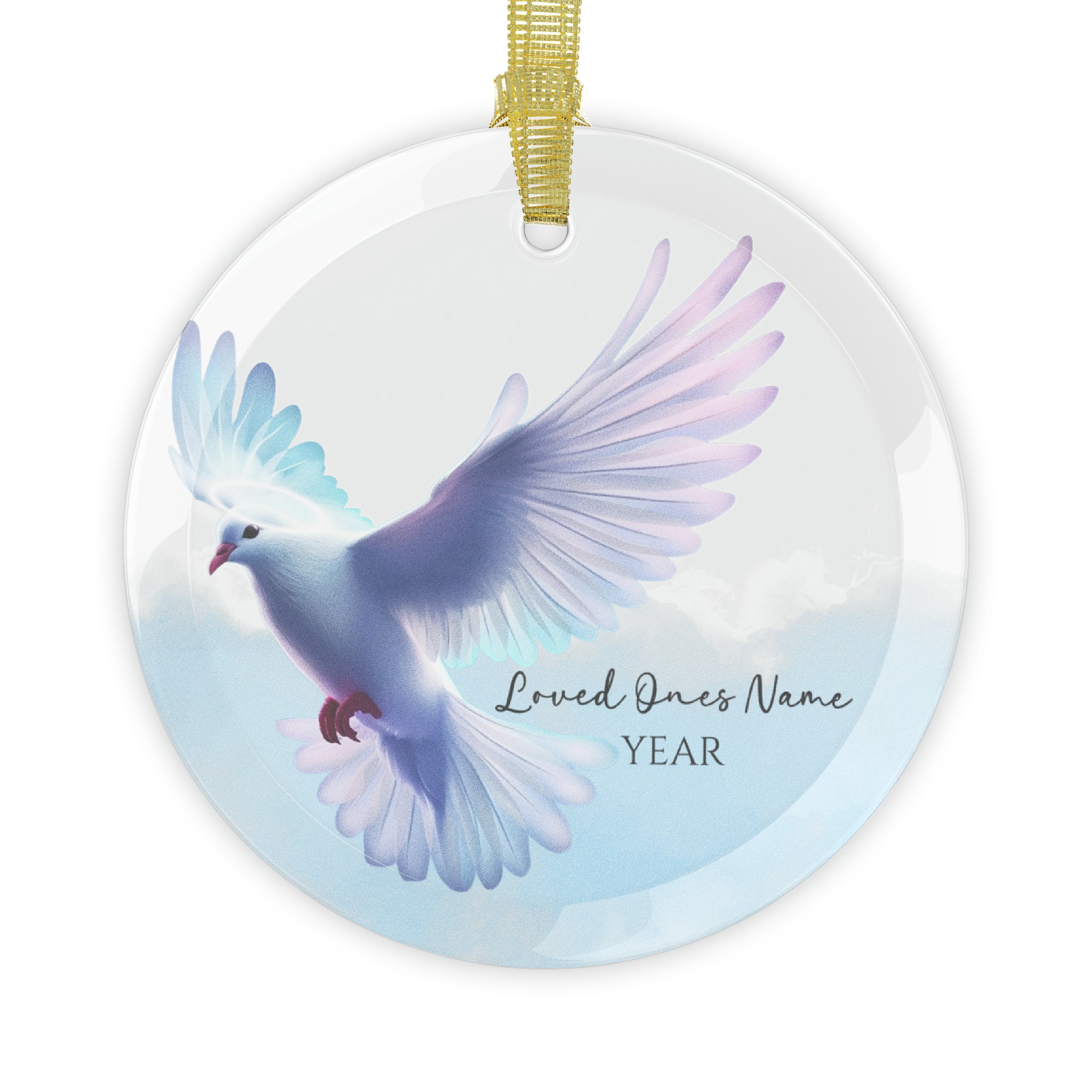 Personalized Holiday Ornament White Dove Memorial Keepsake Cherished ...