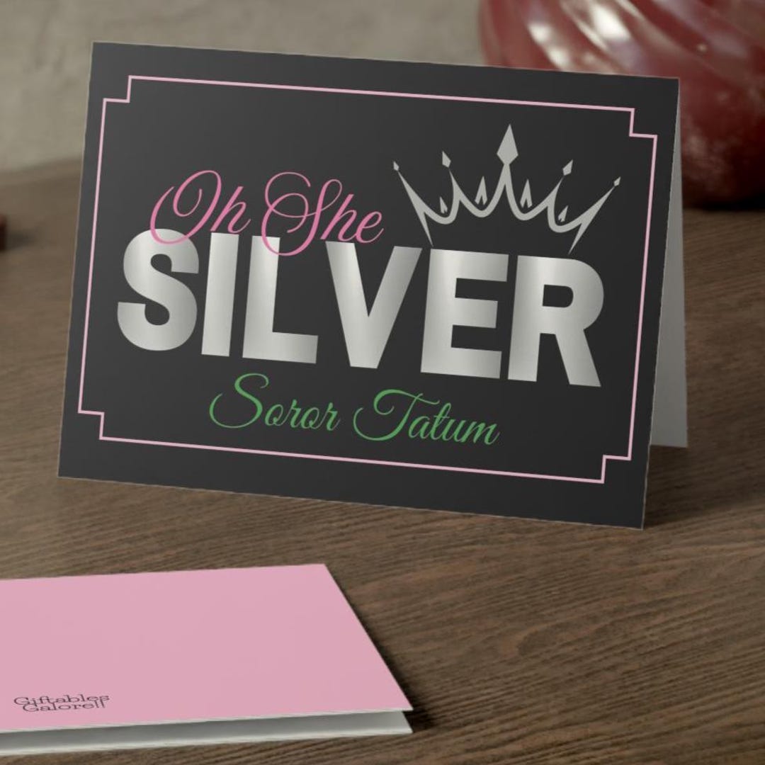 Personalized Sorority Greeting Cards: Custom Silver Member Stationary ...