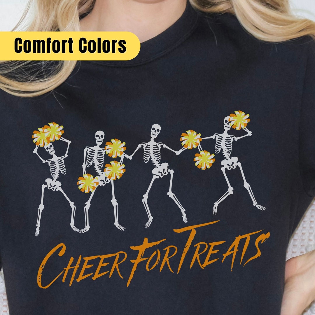 Skeleton Halloween T Shirt , Dancing Skeleton Cheer Shirt, CUSTOM TEAM ...