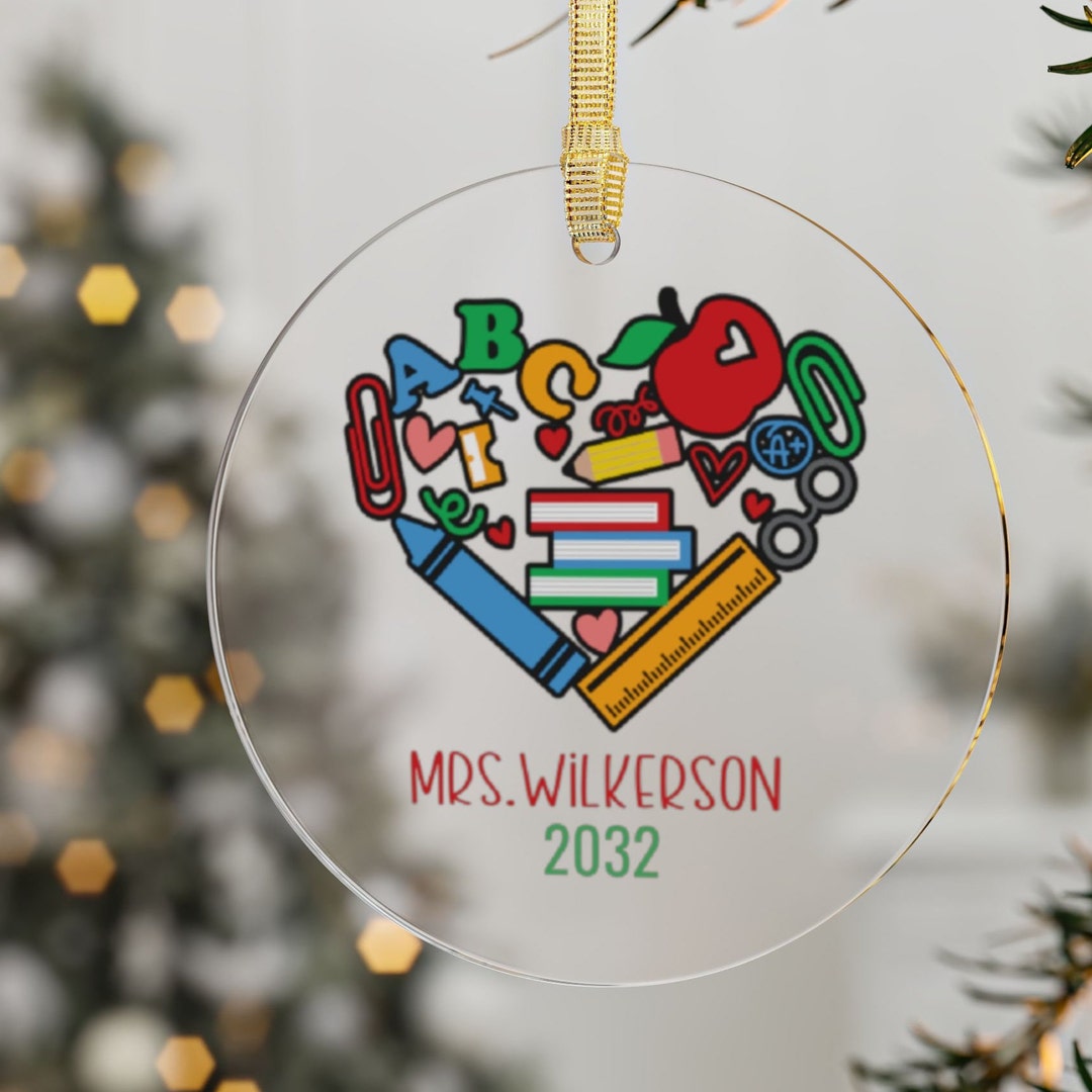 Personalized Teacher Ornament: Custom Holiday Gift for Educator - Etsy