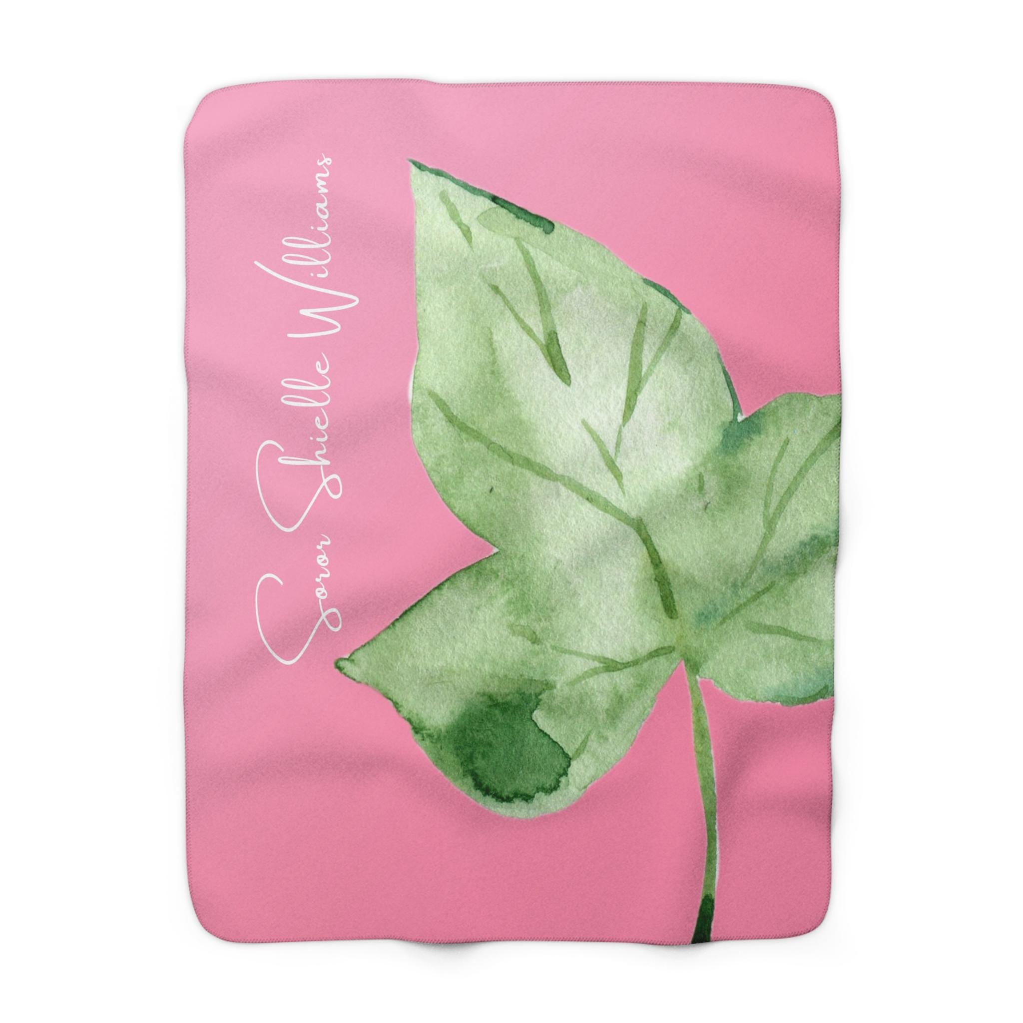 Personalized Pink and Green Sorority Sherpa Fleece Blanket: Custom Ivy ...