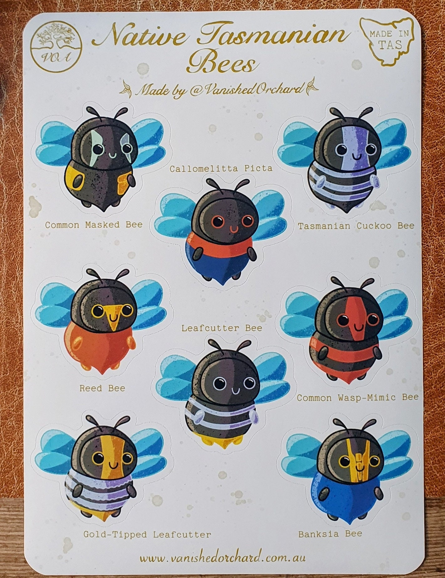 Cute Kawaii Tasmanian Native Bees Sticker Sheet - Etsy
