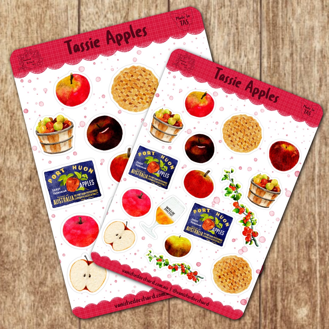 Tasmanian Apple Sticker Sheet - Etsy