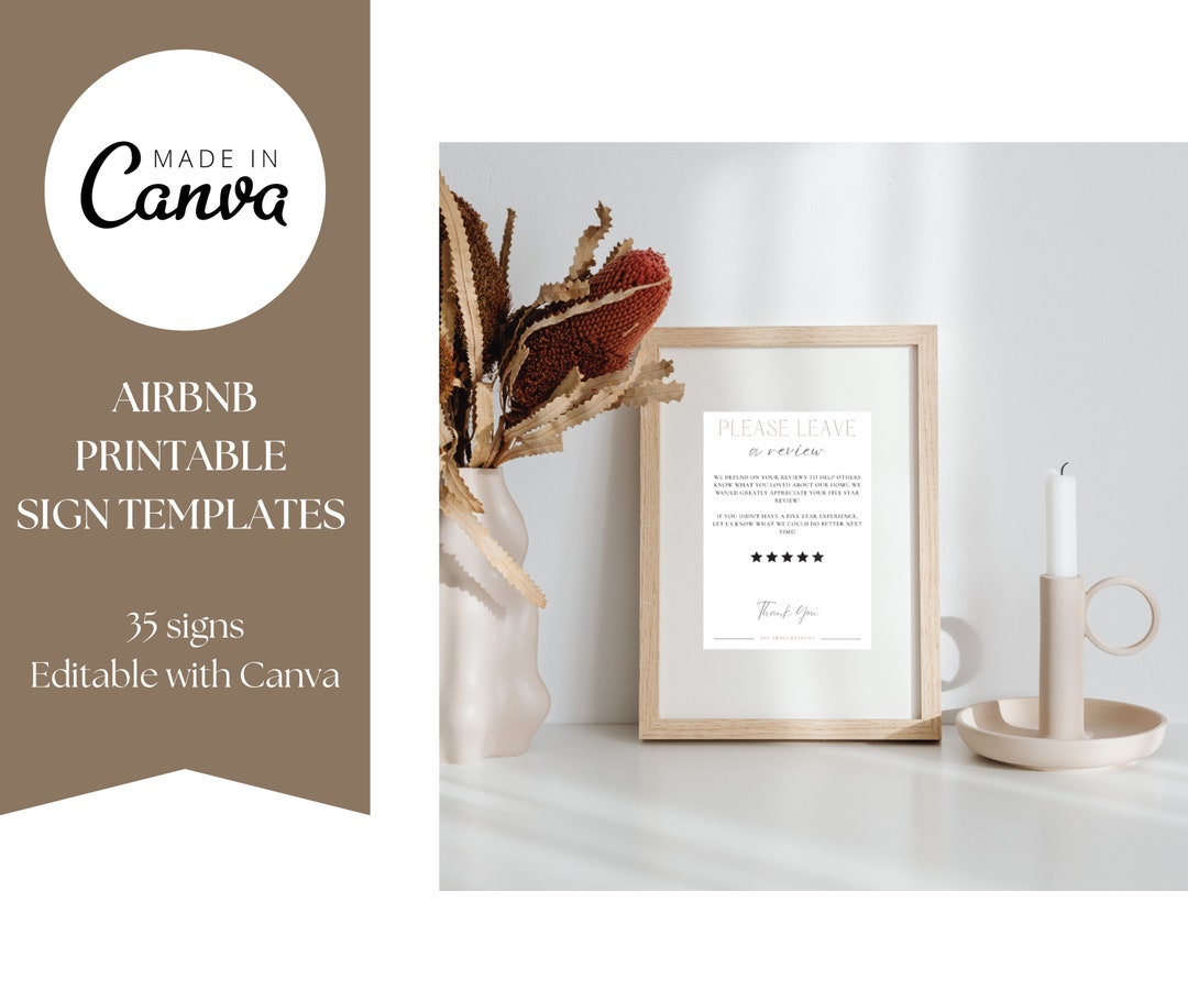 Airbnb Signs VRBO Templates Vacation Rental Decor - Etsy