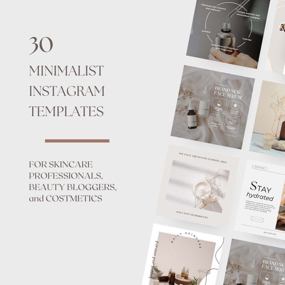 30 MINIMALIST INSTAGRAM POSTS for Skincare, Instagram Posts for ...