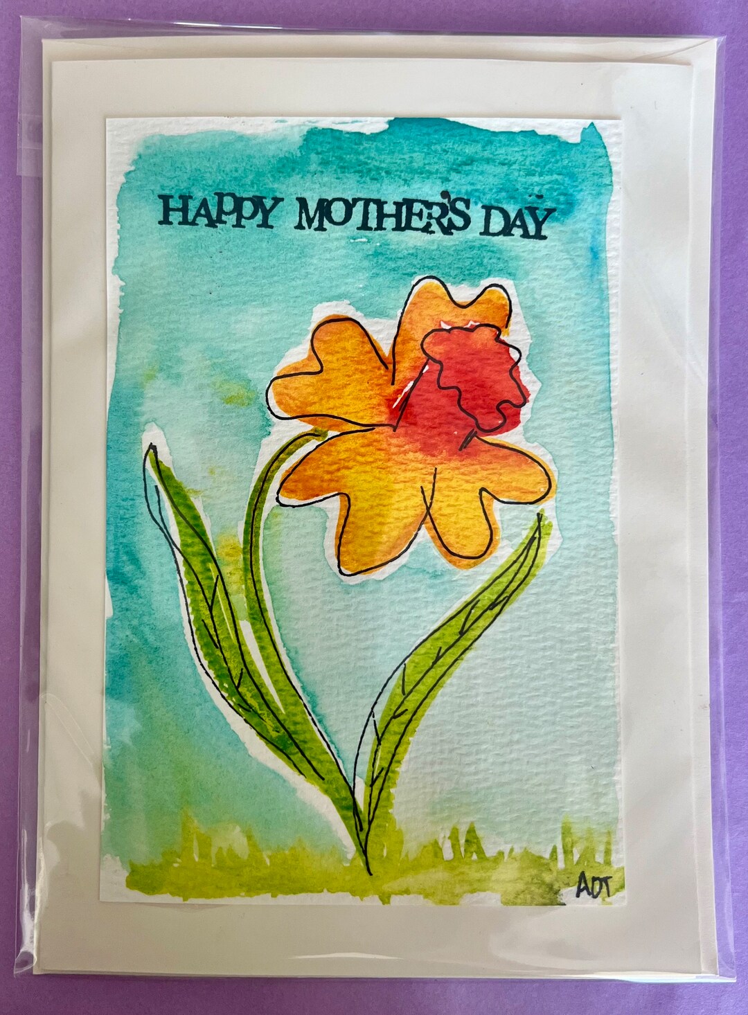 Hand Painted Watercolor Mothers Day Card - Etsy