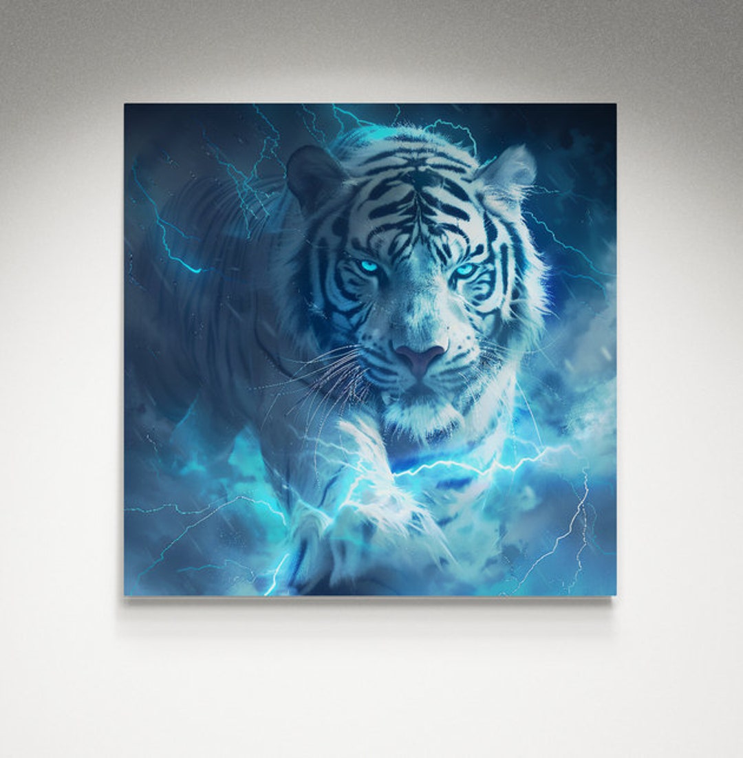 Spirit Tiger Canvas High Quality White Lightning Tiger Magical Spirit ...
