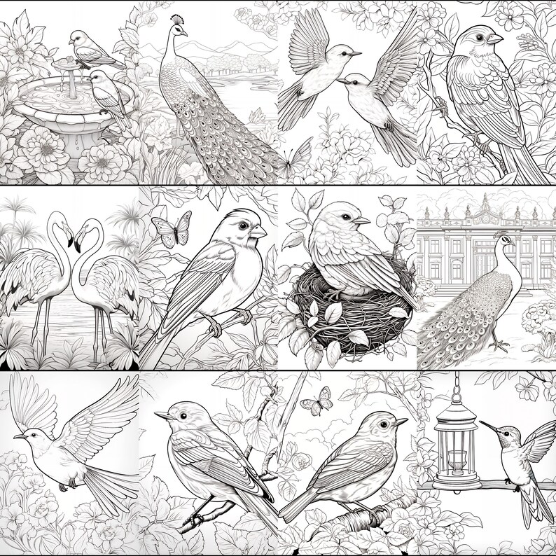 Páginas para colorear imprimibles de aves de América. Páginas para ...