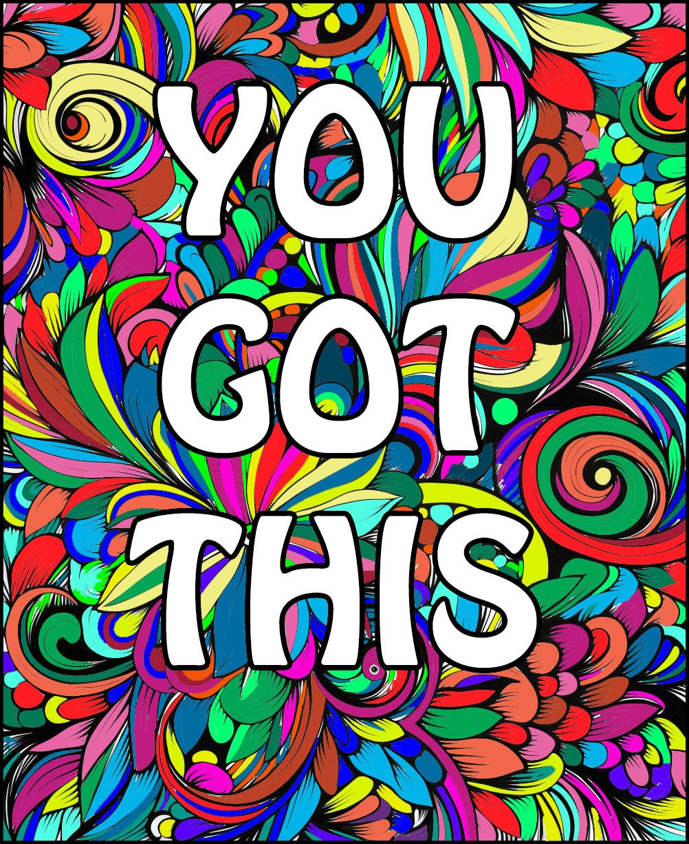 Positive Quotes Printable Coloring Pages of Uplifting - Etsy