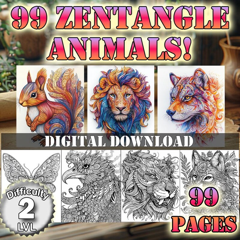 Zentangle Animal Art - Etsy