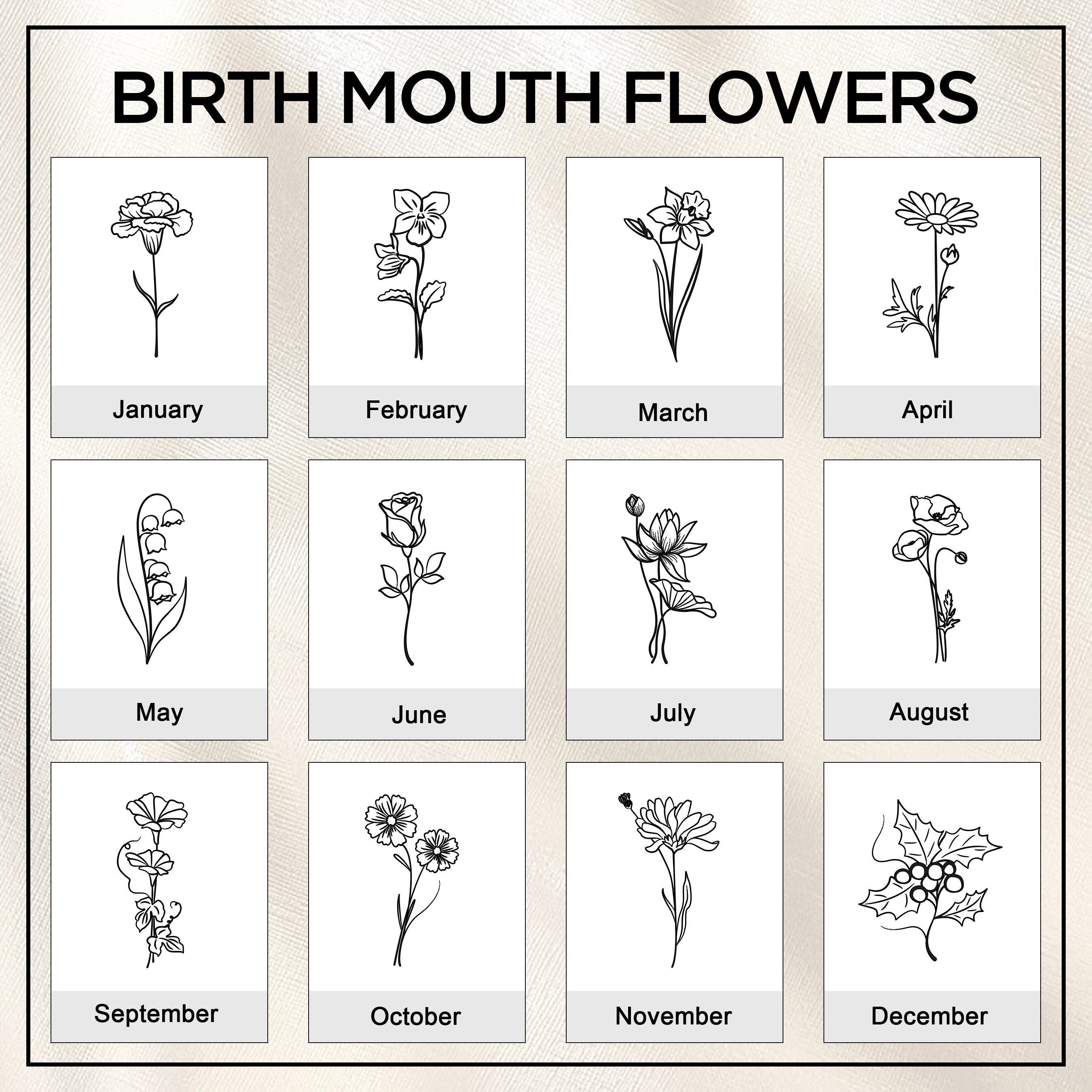 Birth Flower Jewelry Travel Case Birth Month Flower Gift - Etsy