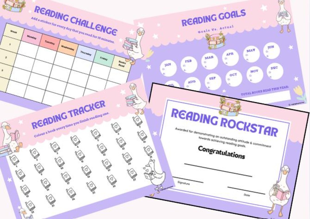 Reading Challenge Printable for Kids | Daily Tracker, Monthly Reading ...