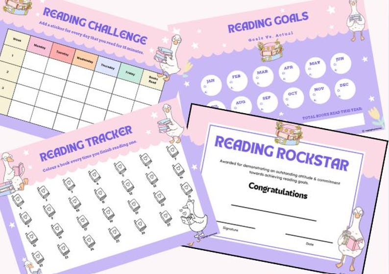 Reading Challenge Printable for Kids | Daily Tracker, Monthly Reading ...