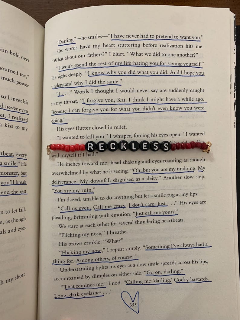 Reckless Bookmark- Inspired by the Powerless Trilogy - Etsy