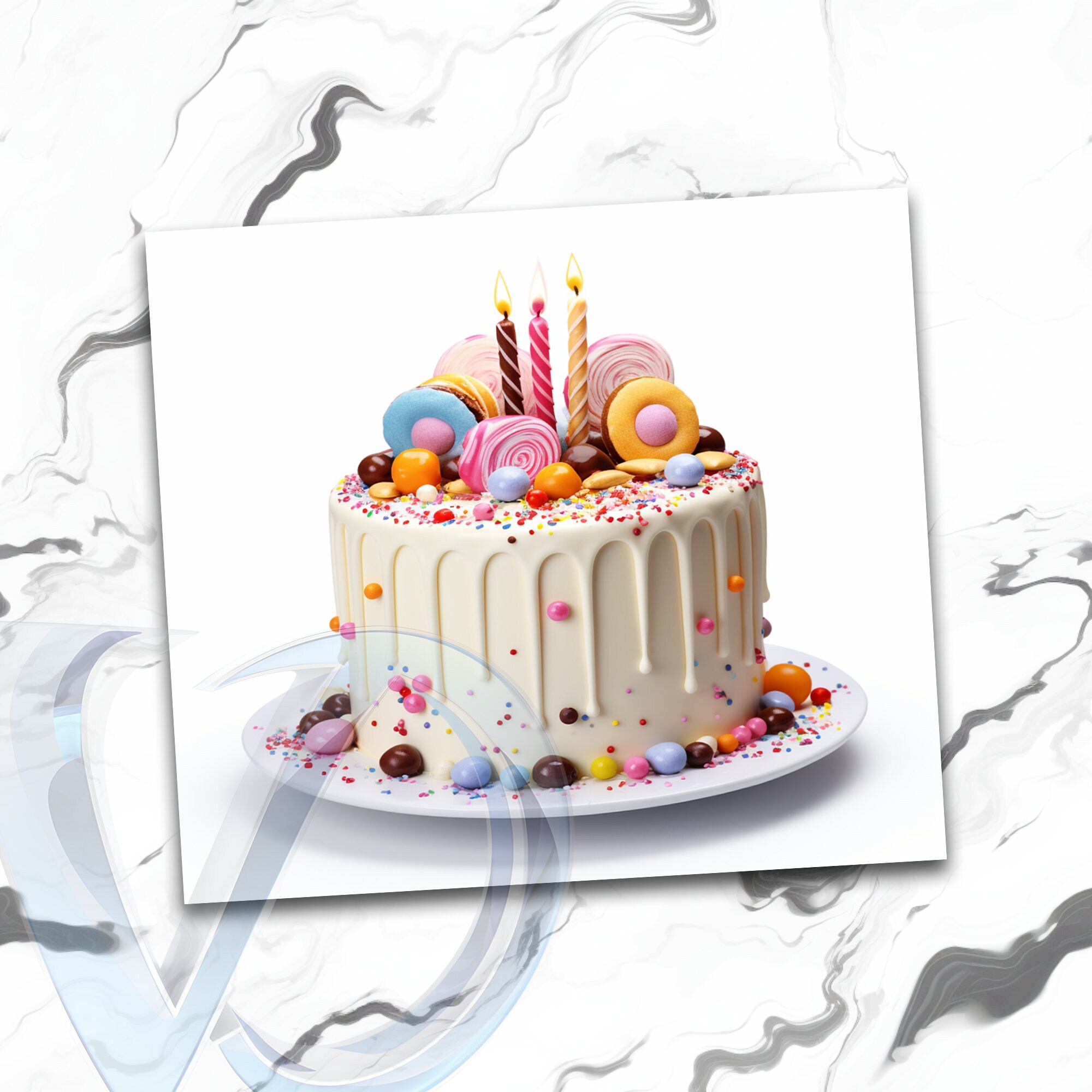 Birthday Cakes 6 20oz Sublimation Tumbler Design 9.2 X 8.3 Straight ...