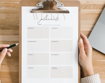 Neutral Weekly Planner - Etsy