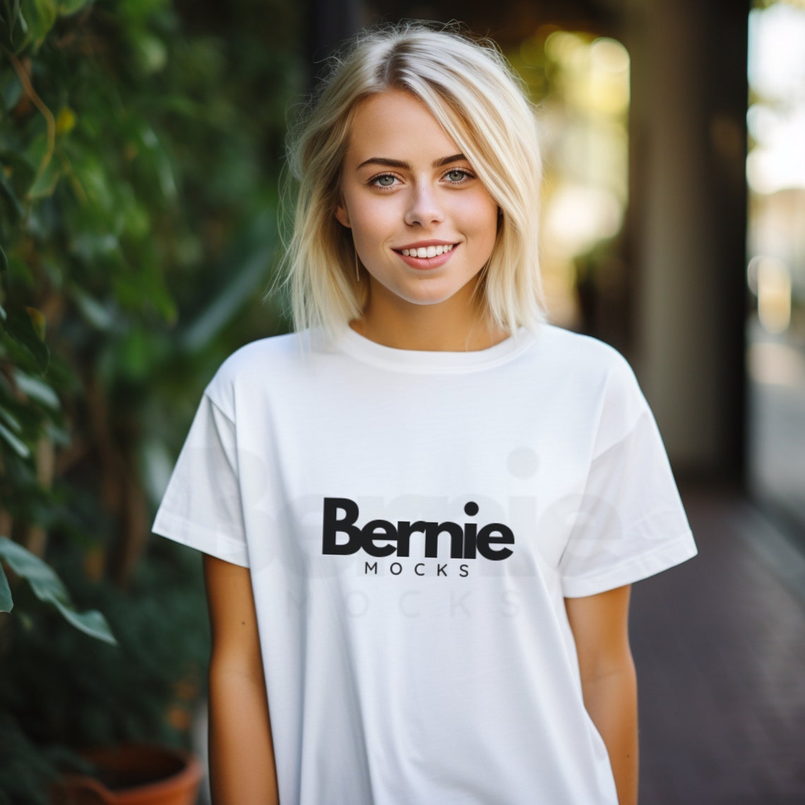 Gildan 5000 Mockup White T Shirt Mockup Minimalist Mockup Outdoor