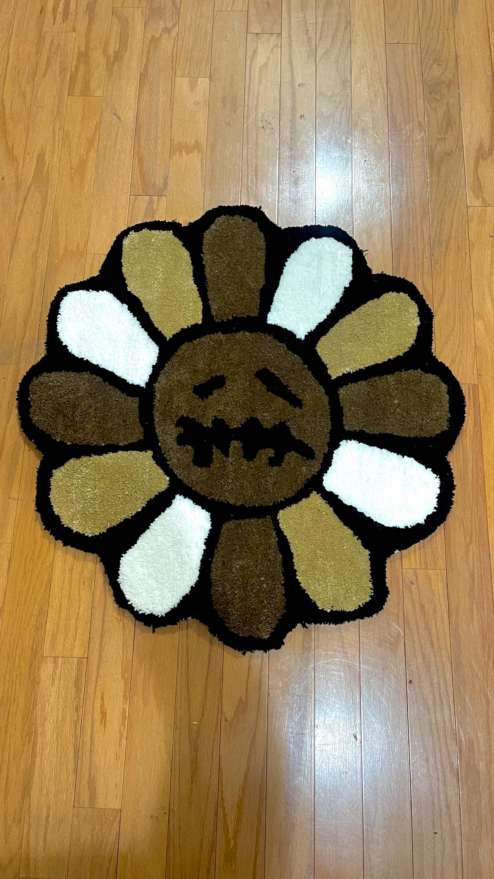 Takashi Murakami Flower Custom Tufted Rug for Minimalist Hypebeast ...
