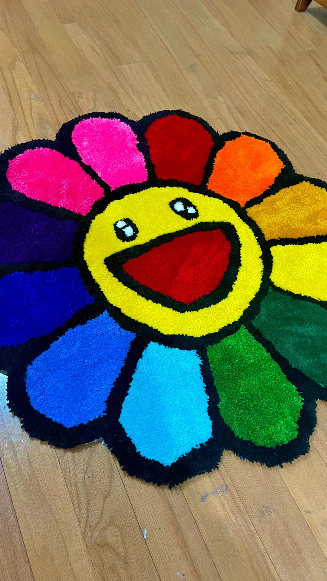 Takashi Murakami Flower Custom Tufted Rug for Minimalist Hypebeast ...