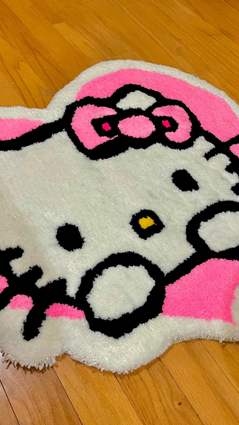 Hello Kitty Custom Tufted Rug for Minimalist Hypebeast Bedroom Decor ...
