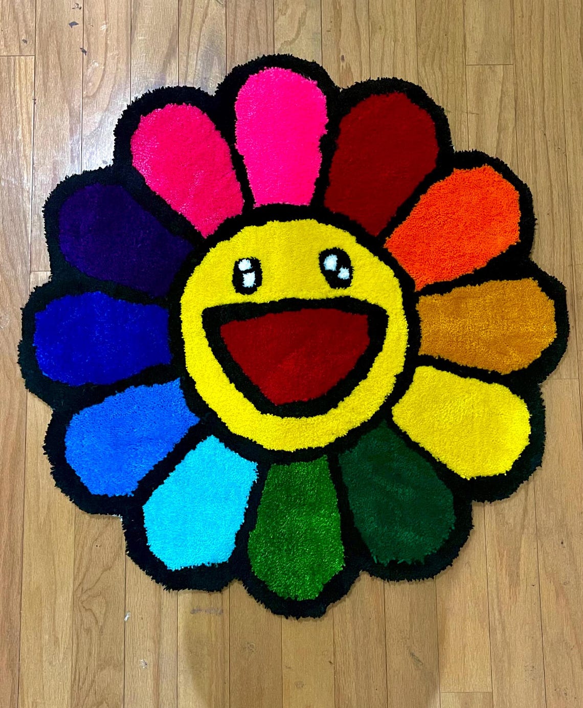 Takashi Murakami Flower Custom Tufted Rug for Minimalist Hypebeast ...