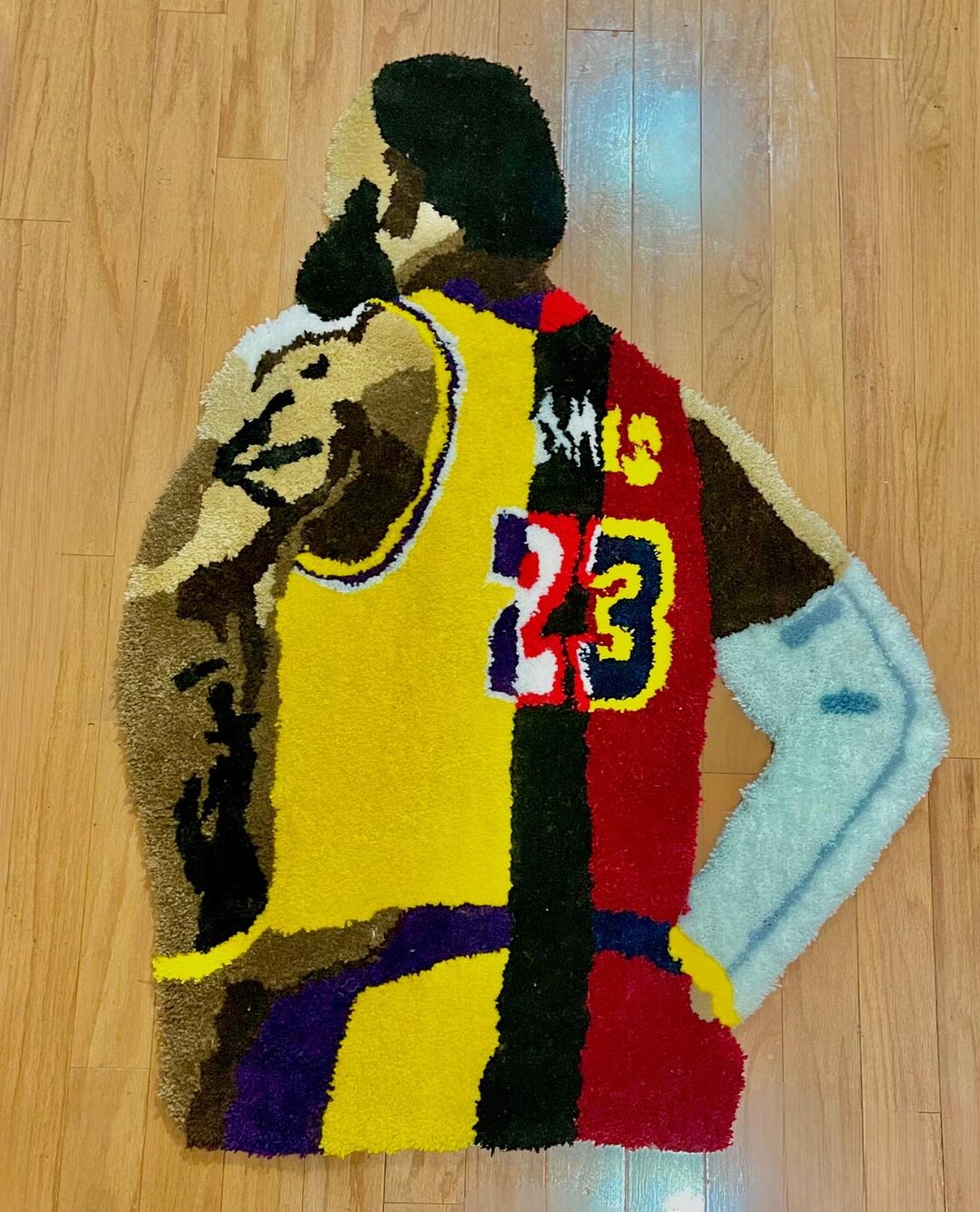 Lebron James NBA 3-team Jersey Custom Tufted Rug for Minimalist ...