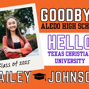 Custom Graduation Yard Sign With Photo – Goodbye High School Hello ...