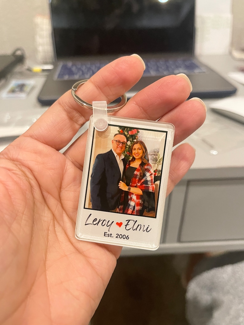 Custom Photo Keychain Personalized Photo Keychain Anniversary Gift ...