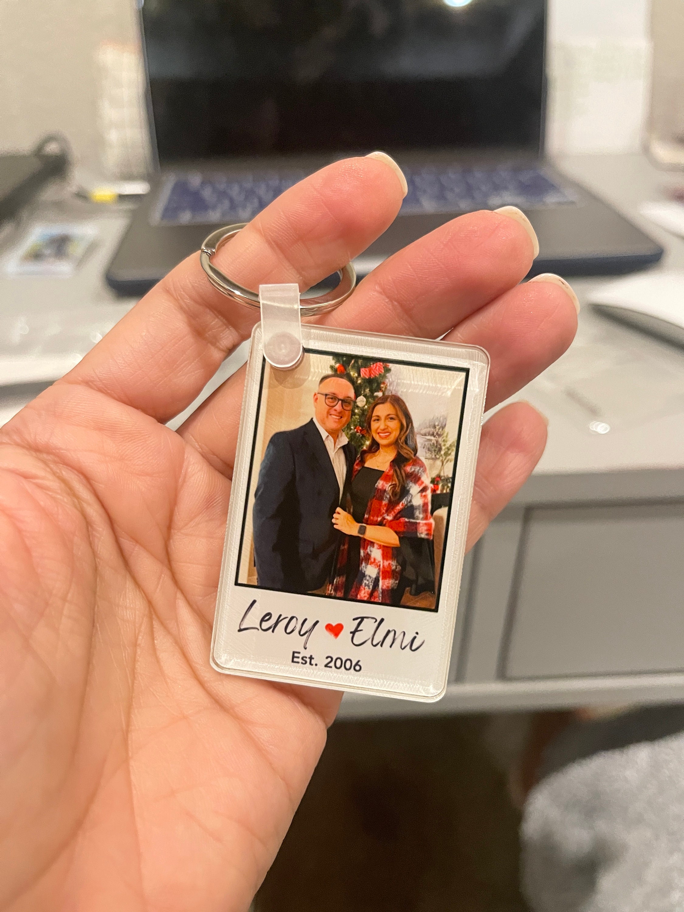 Custom Photo Keychain Personalized Photo Keychain Anniversary Gift ...