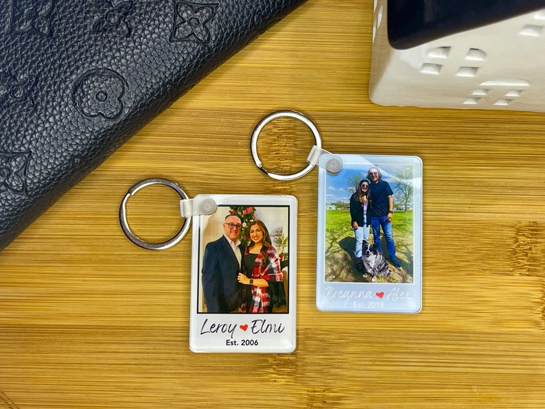 Custom Photo Keychain Personalized Photo Keychain Anniversary Gift ...