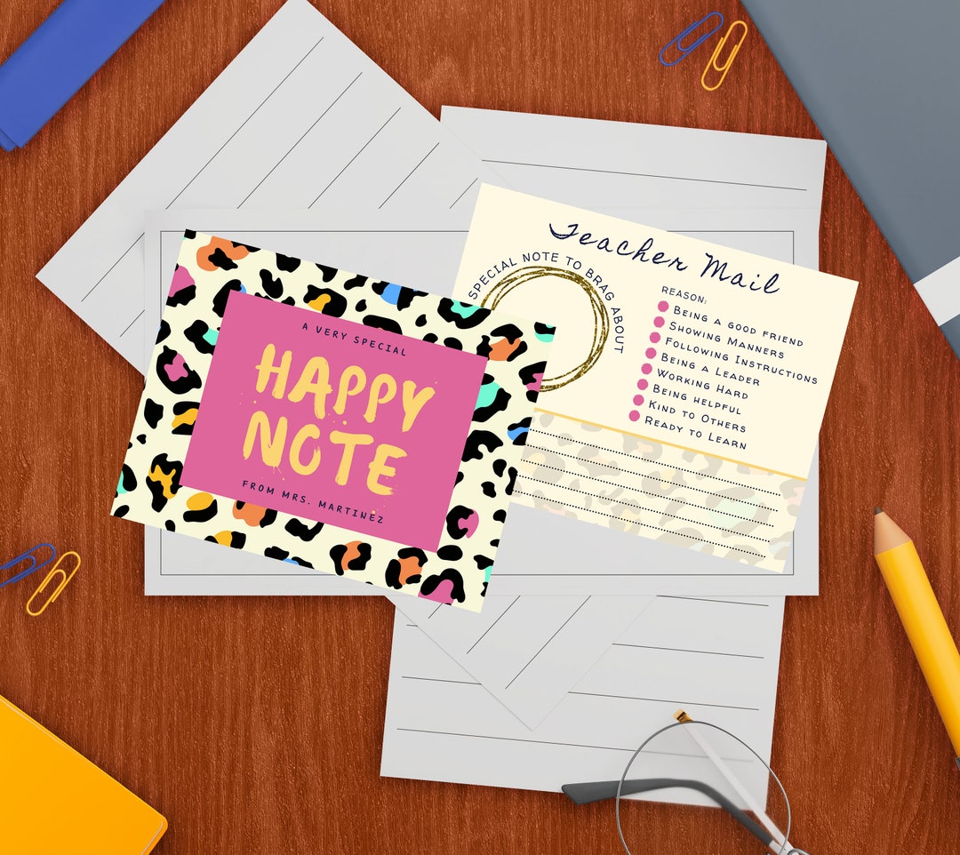 Custom Teacher Note Card Report Student Achievement Celebrate Students ...