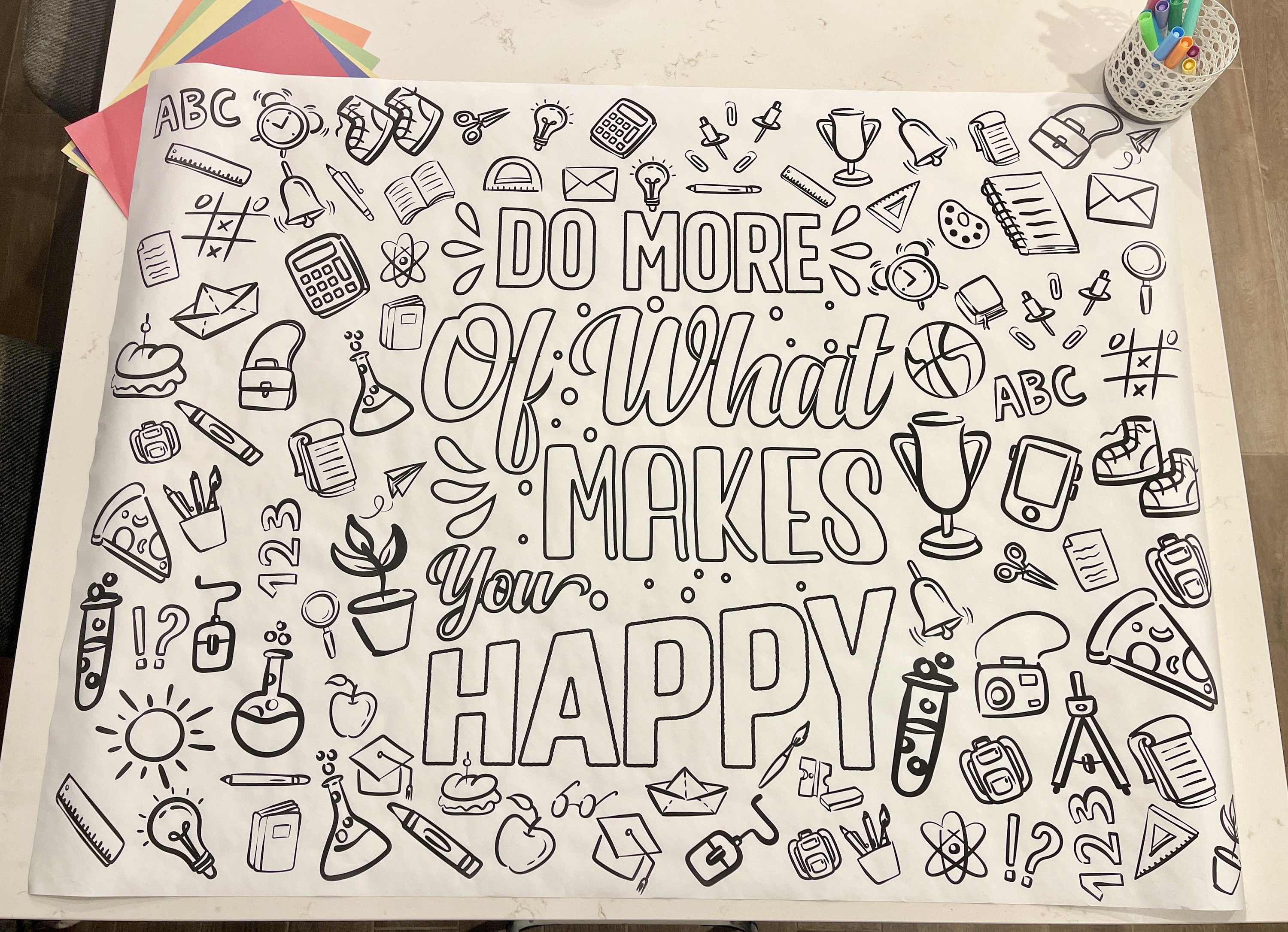 Large 48"x36" Coloring Poster School Bulletin Board Inspirational Art ...
