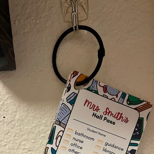 Hall Passes School Supply Design Classroom Teachers Personalized Hall ...