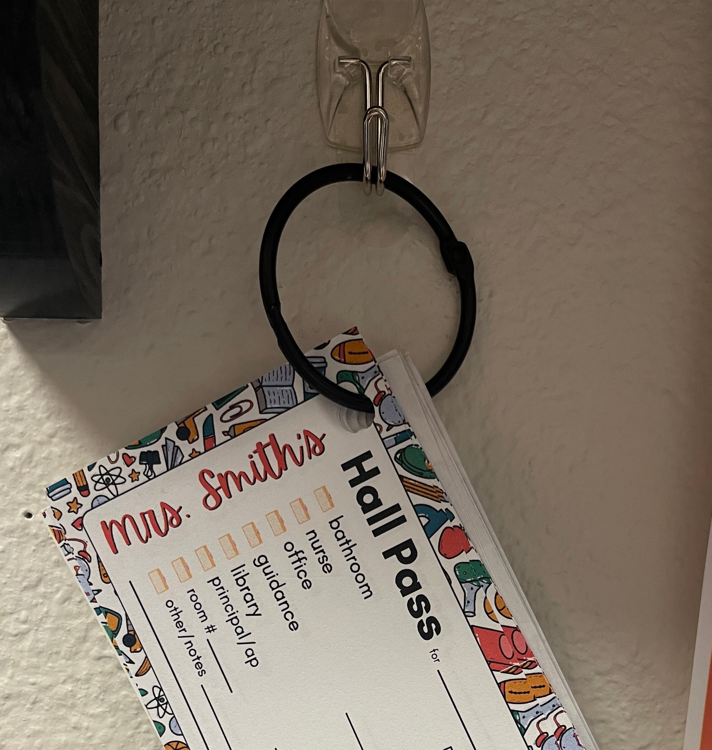 Hall Passes School Supply Design Classroom Teachers Personalized Hall ...