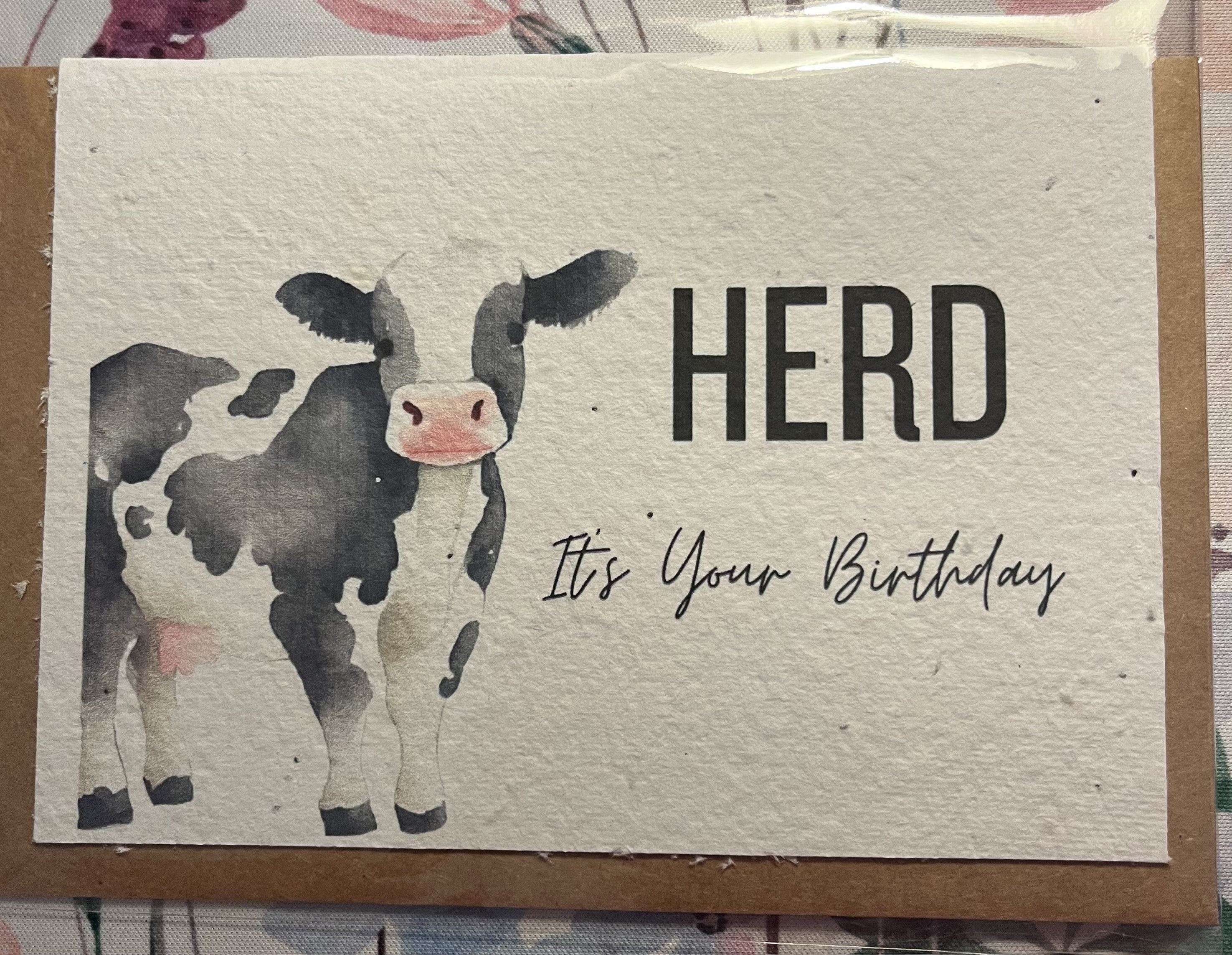 Plantable Cow Herd Its Your Birthday Cow Themed Birthday Card That Will ...