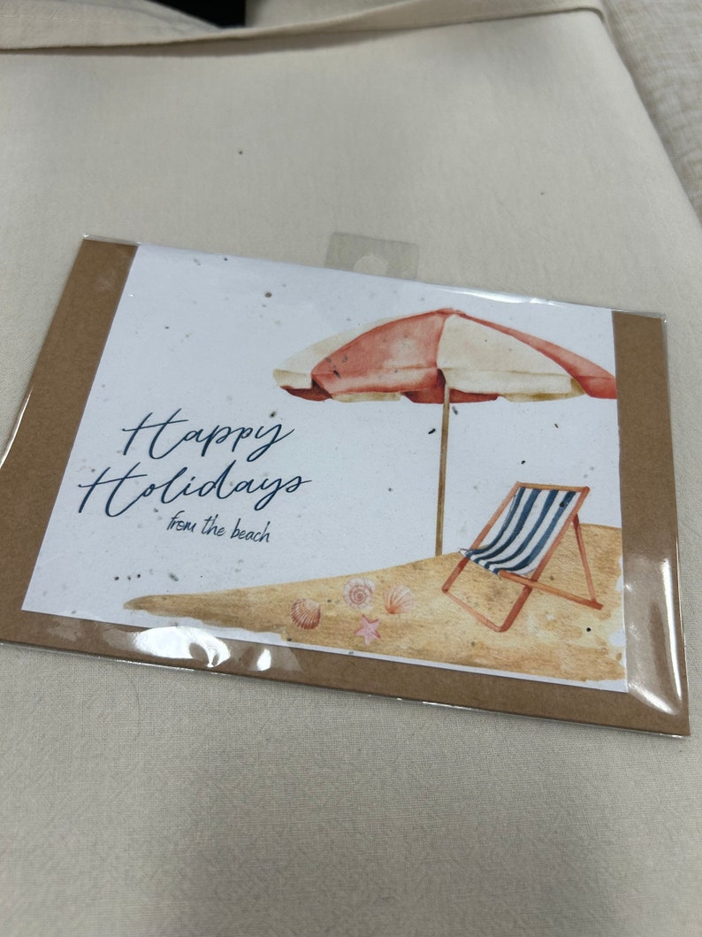 Plantable Beach Christmas Happy Holidays From the Beach Card That Will ...