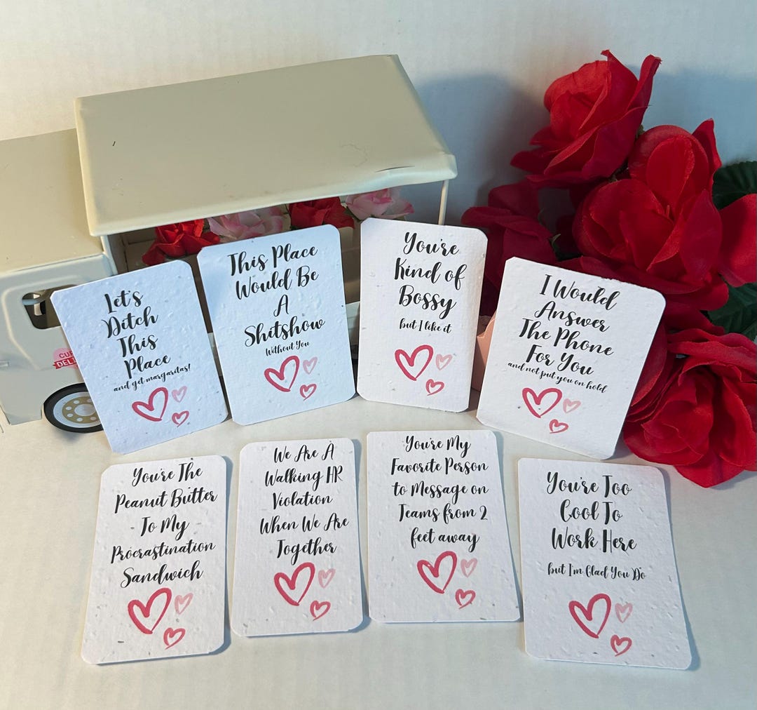 Funny Coworker Office Themed Valentine's Day Handouts- Pack of 8 for ...