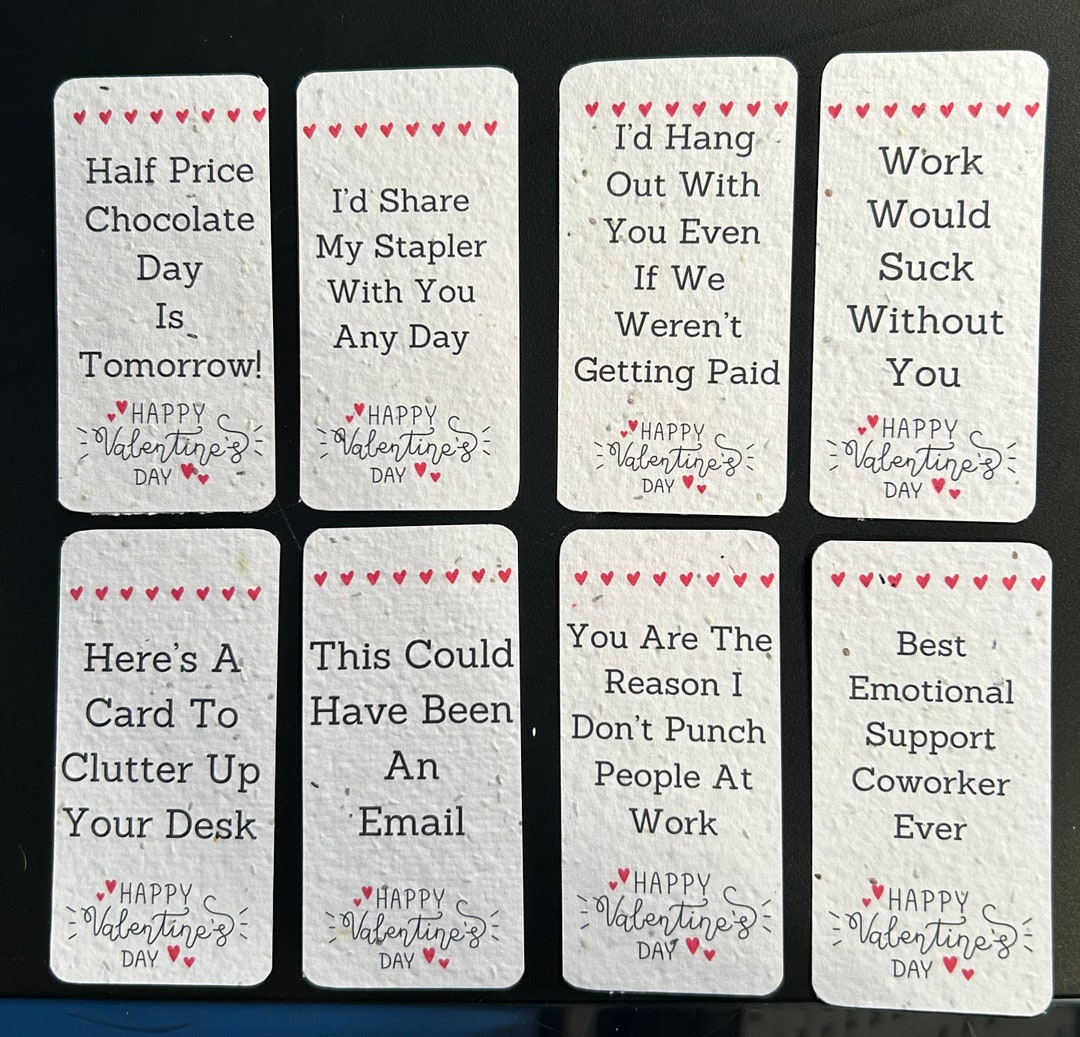 Funny Coworker Office Themed Valentine's Day Handouts Pack of 8 for ...