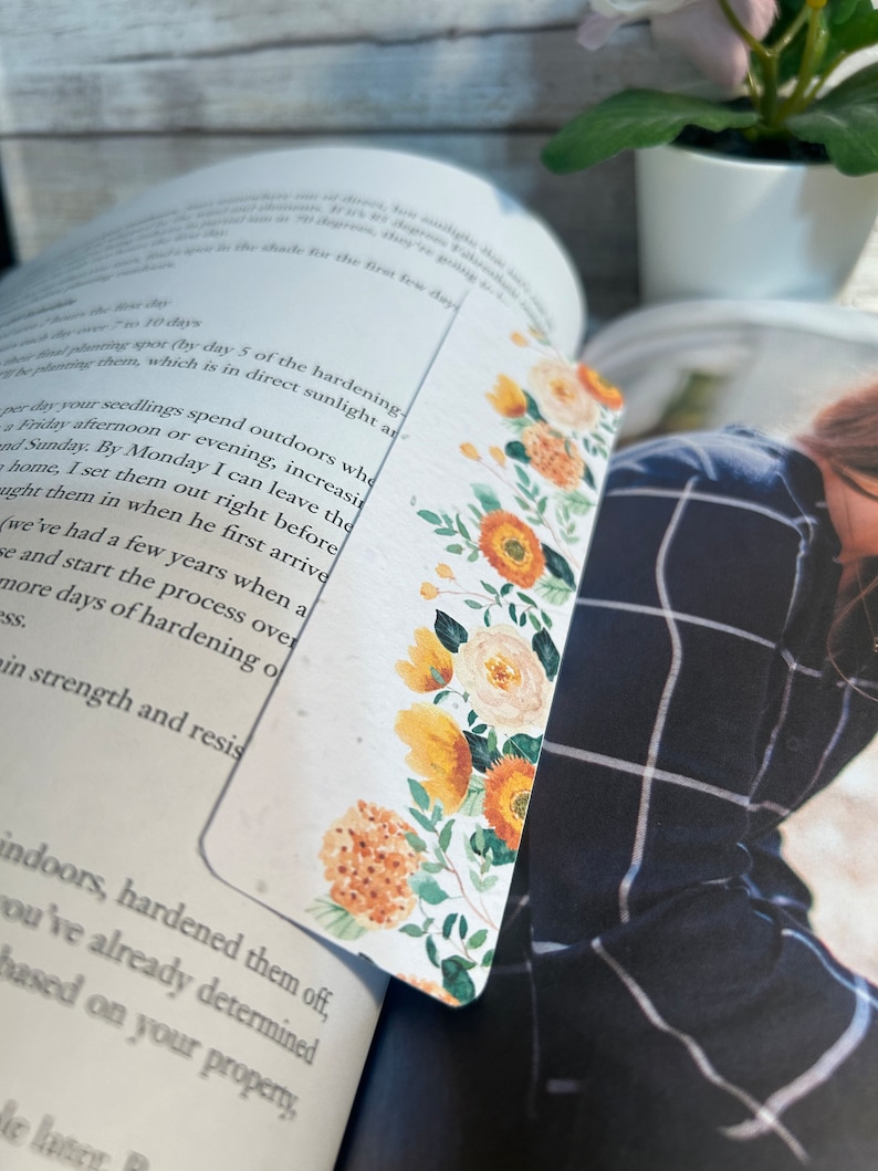 Plantable Floral Bookmarks | Wildflower Seed Paper Eco-friendly Grow ...